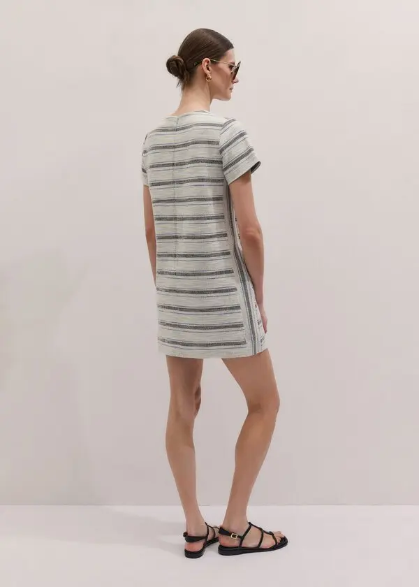 ME+EM Textured Stripe Mini Dress