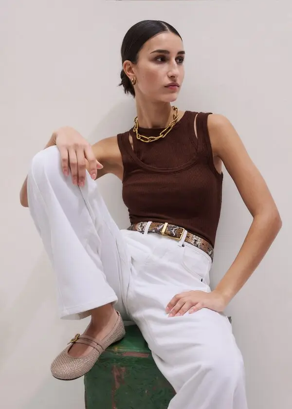 ME+EM Slim Vest Set - Cinnamon Brown