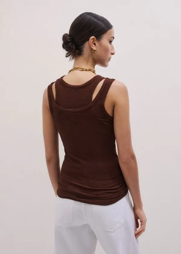 ME+EM Slim Vest Set - Cinnamon Brown
