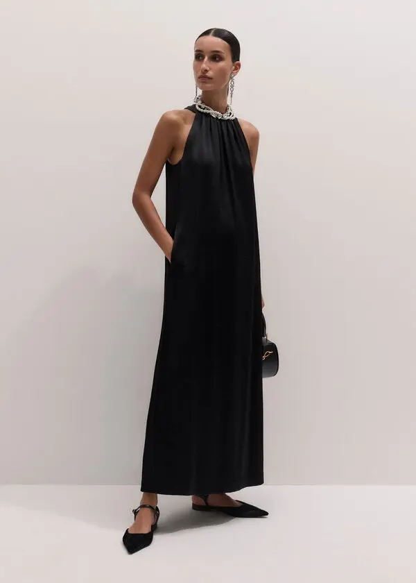 ME+EM Halterneck Shift Maxi Dress