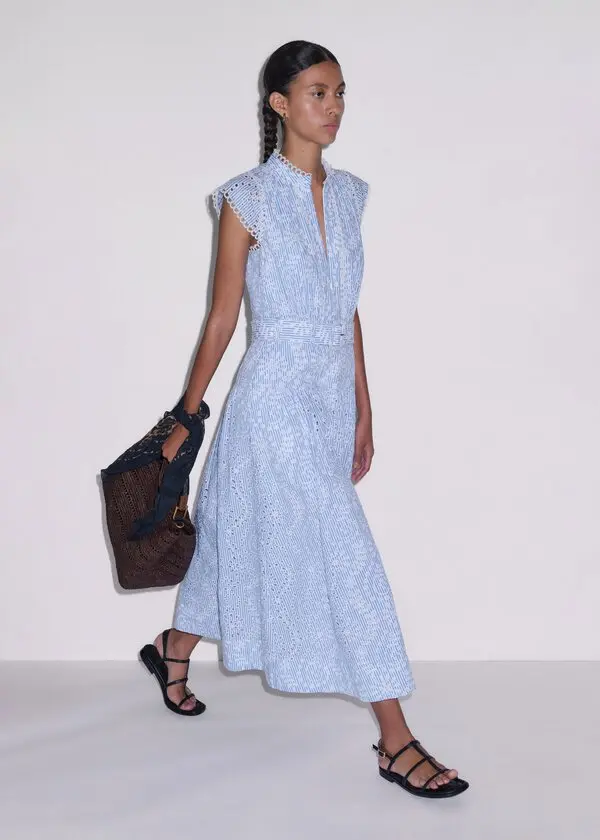 ME+EM Broderie Anglaise Maxi Dress With Belt