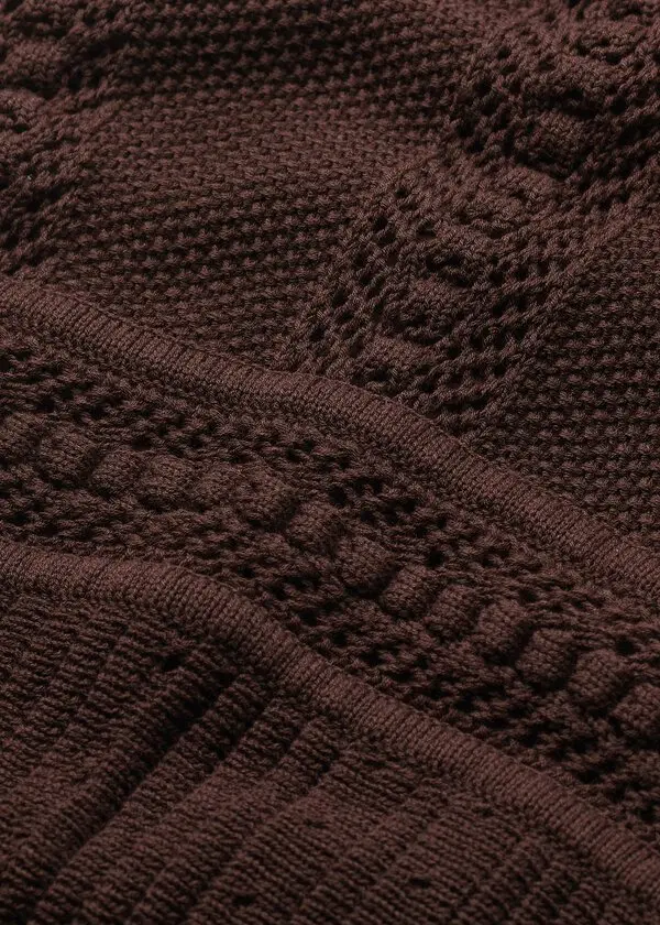 ME+EM Pointelle Knit Maxi Dress + Slip - Cocoa Brown
