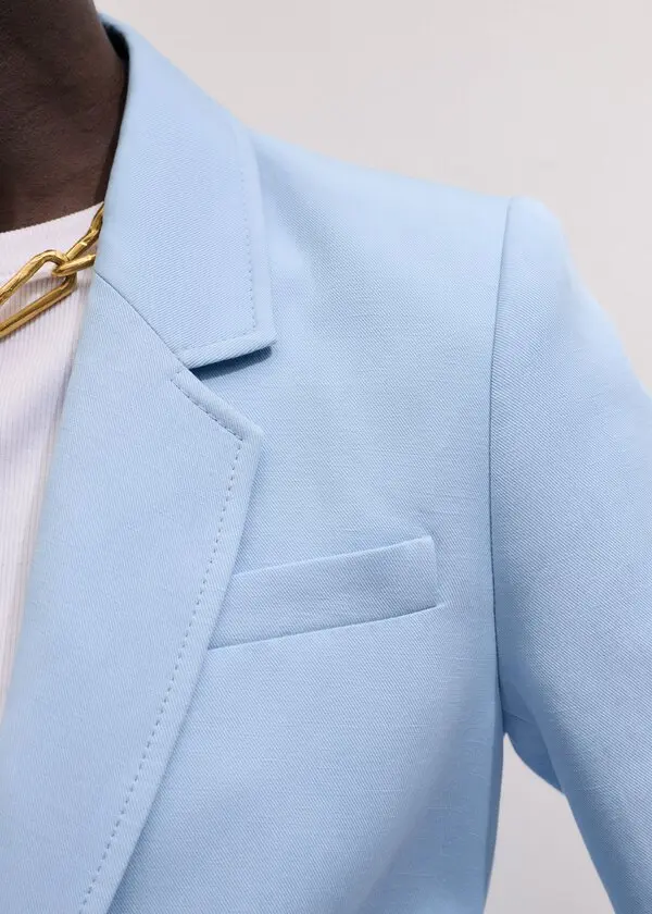 ME+EM Sharp Shoulder Blazer - Sky Blue