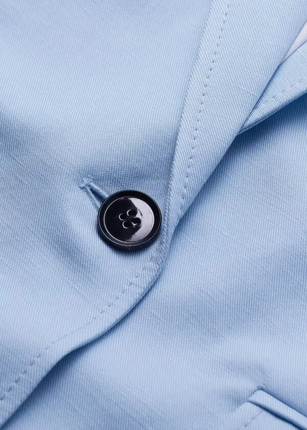 ME+EM Sharp Shoulder Blazer - Sky Blue