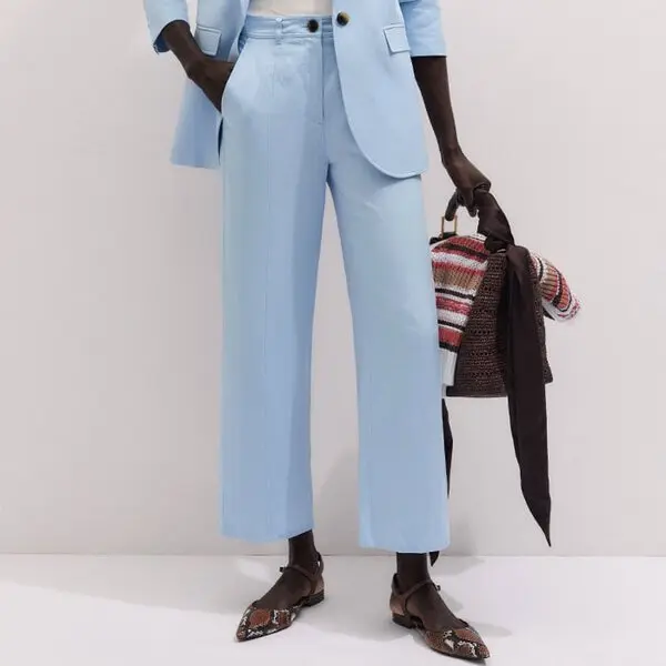 ME+EM Sharp Shoulder Blazer - Sky Blue