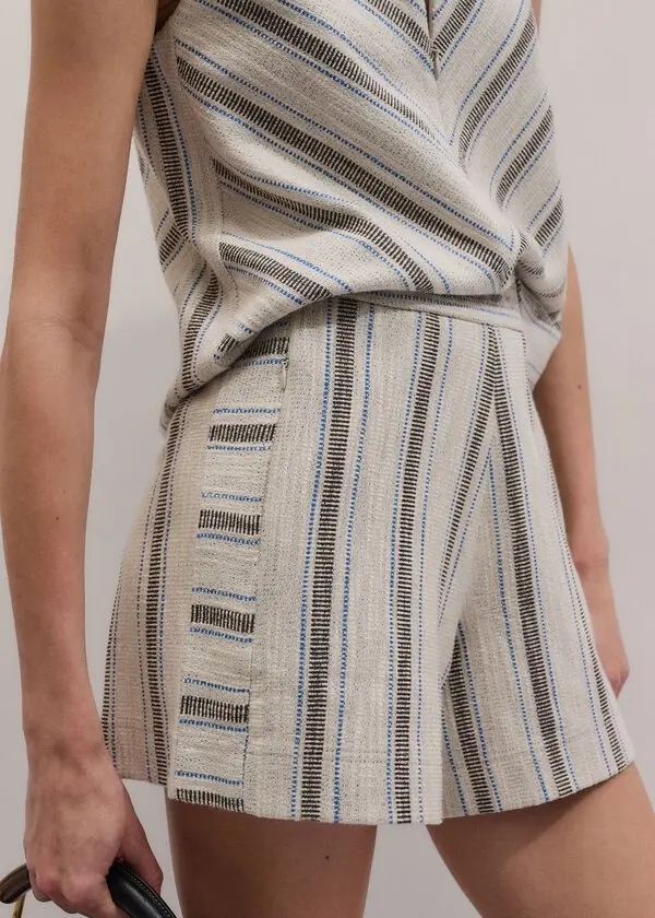 ME+EM Textured Stripe Shorts