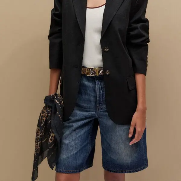 ME+EM Crease-less Linen Deconstructed Lightweight Blazer - Black
