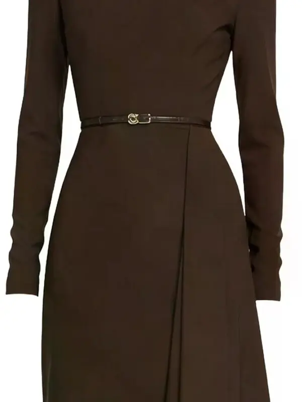 Elie Saab Belted Draped Midi Dress