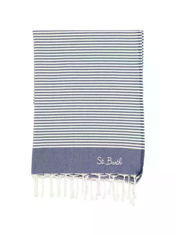 MC2 SAINT BARTH Foutas Beach Towel - Blue