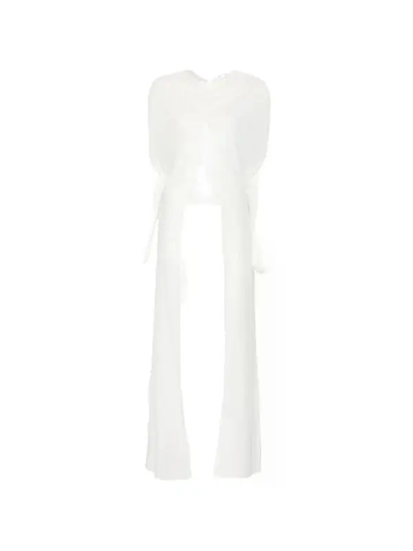 DARKPARK Draped Collar Coat - White