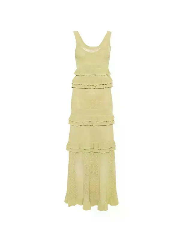 Sandro Ruffled Maxi Dress - Green