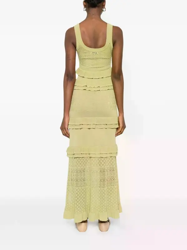 Sandro Ruffled Knit Maxi Dress
