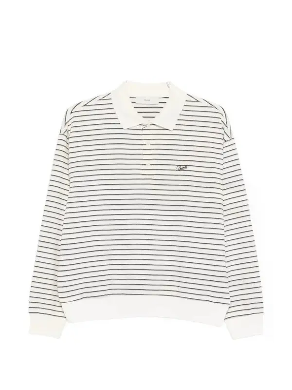 DUNST Striped Polo Shirt - White