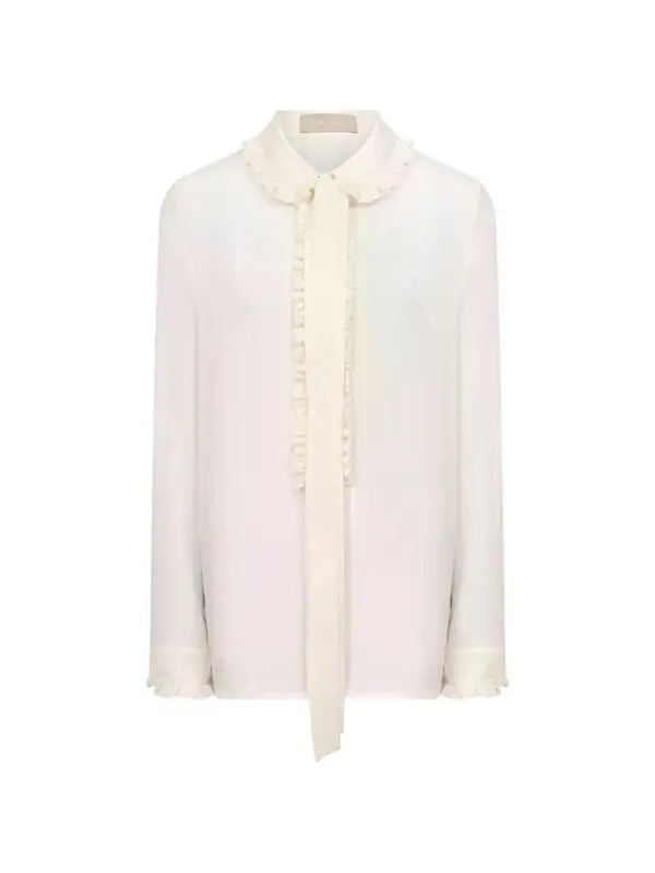 Elie Saab Ruffled Shirt - Neutrals