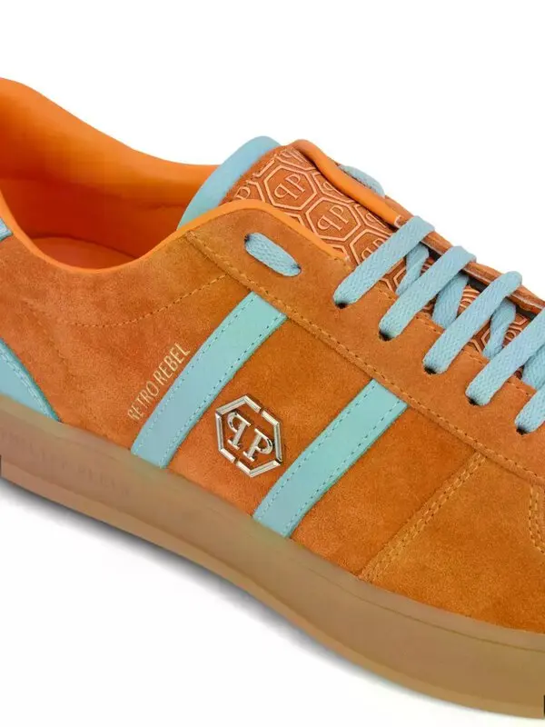 Philipp Plein Striped Suede Sneakers