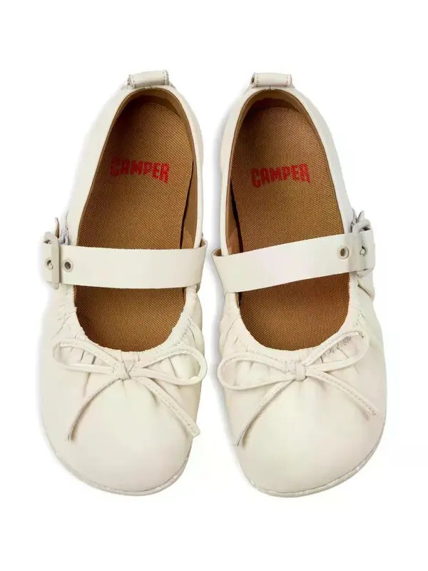 Camper Wabi Buckled Ballerinas - White