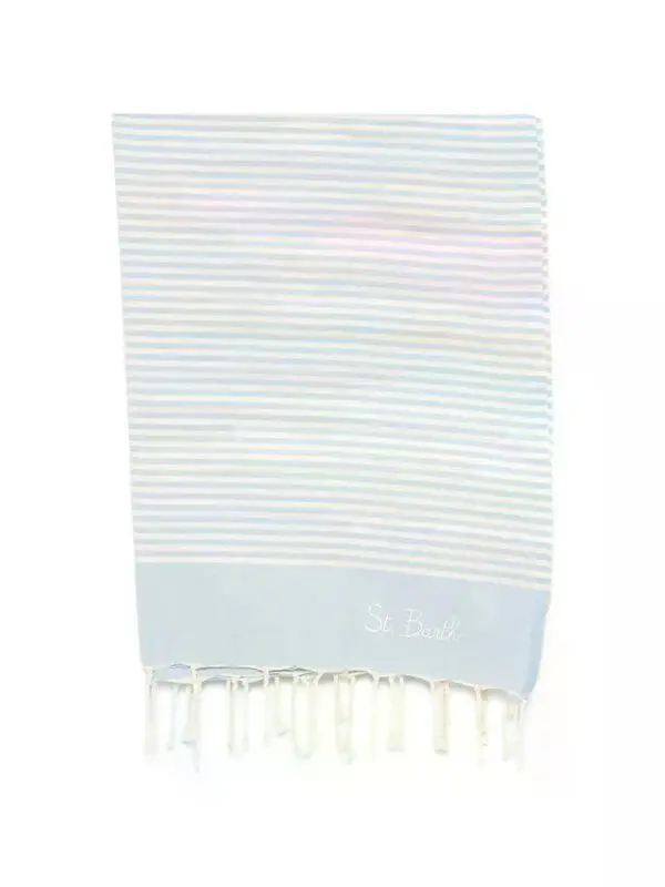 MC2 SAINT BARTH Foutas Striped Beach Towel - Blue