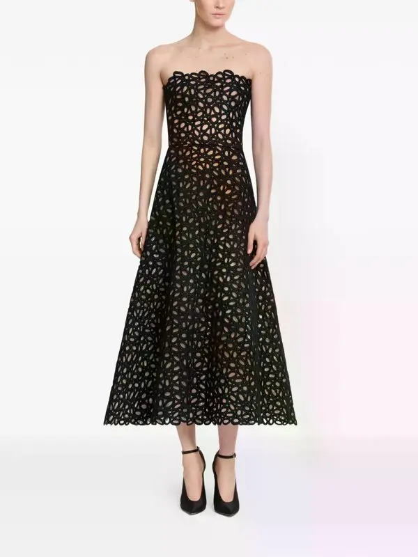 Elie Saab Strapless A-line Midi Dress
