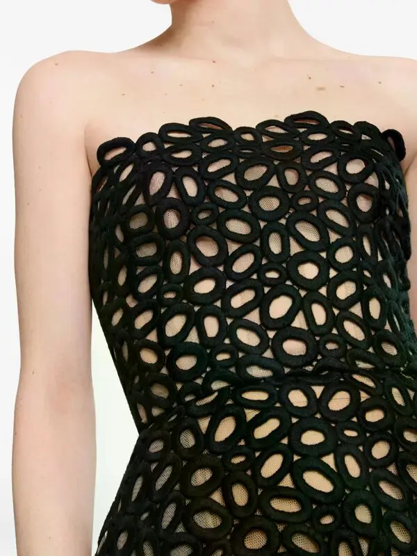 Elie Saab Strapless A-line Midi Dress
