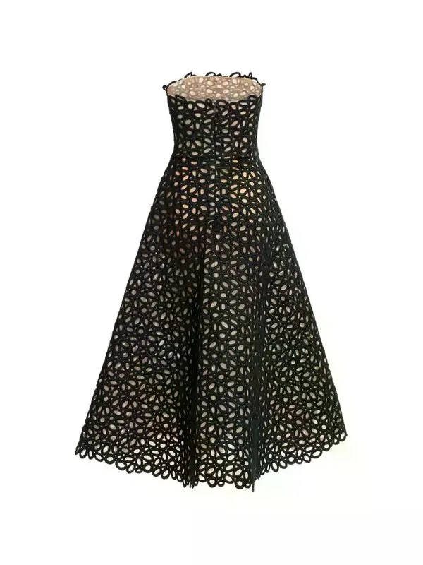 Elie Saab Strapless A-line Midi Dress
