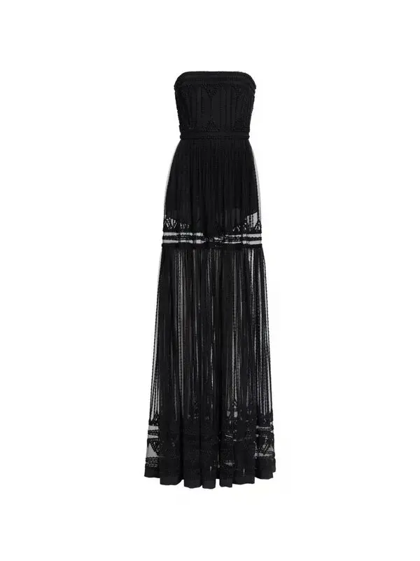 Elie Saab Strapless Maxi Dress - Black
