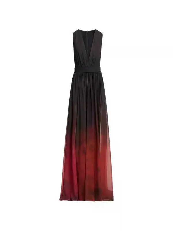 Elie Saab Gradient-print Maxi Dress - Black
