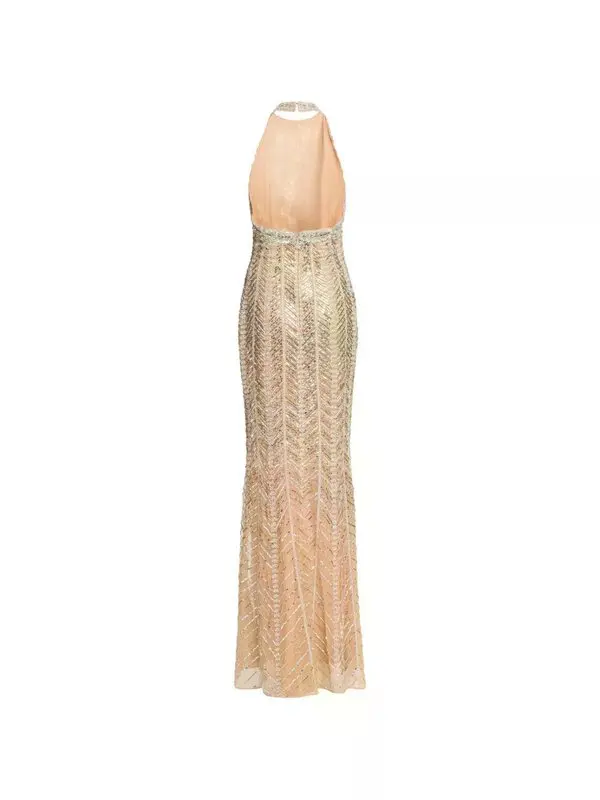 Elie Saab Bead-embroidered Maxi Dress - Neutrals