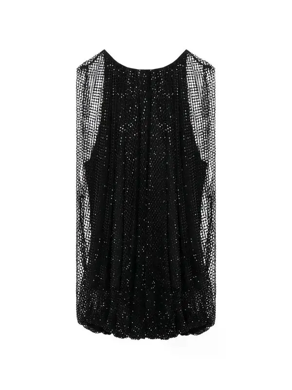 Sportmax Nodo Crystal-embellished Top - Black