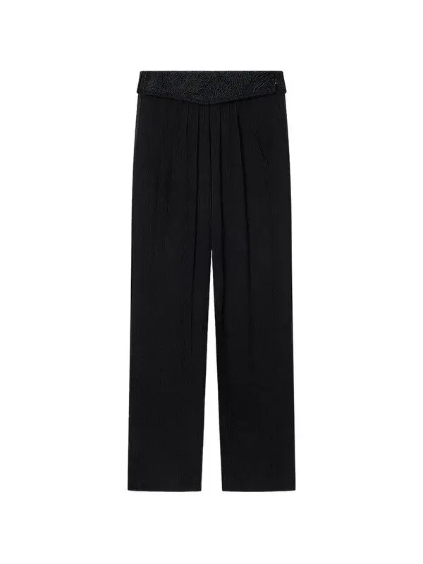 Isabel Marant Guylene Guipure-lace Textured Trousers - Black