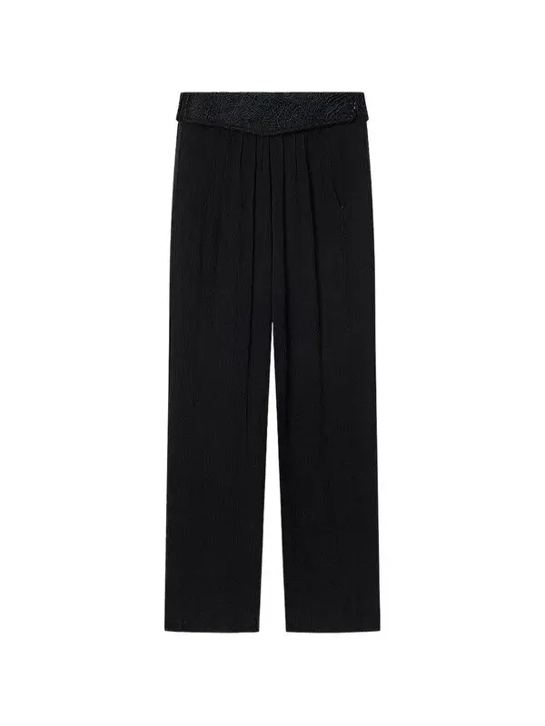 Isabel Marant Étoile Guylene Guipure-lace Textured Trousers - Black