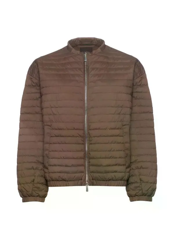 MOORER Zip-up Puffer Jacket - Brown