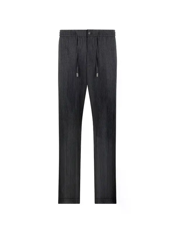 Philipp Plein Pinstripe Trousers - Black