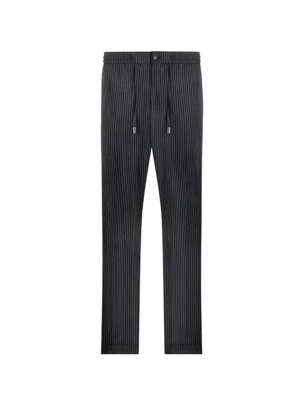 Philipp Plein Pinstripe Trousers - Black