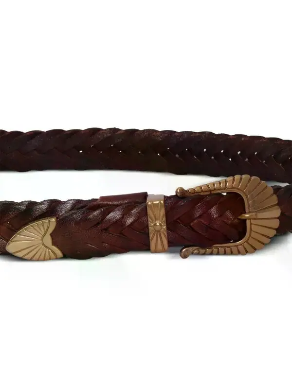 ALBERTO LUTI Braided Leather Belt - Brown