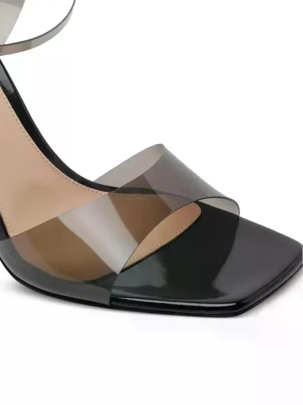 GIANVITO ROSSI Square-toe Heeled Sandals - Grey