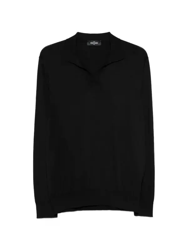 GRAN SASSO V-neck Sweater - Black