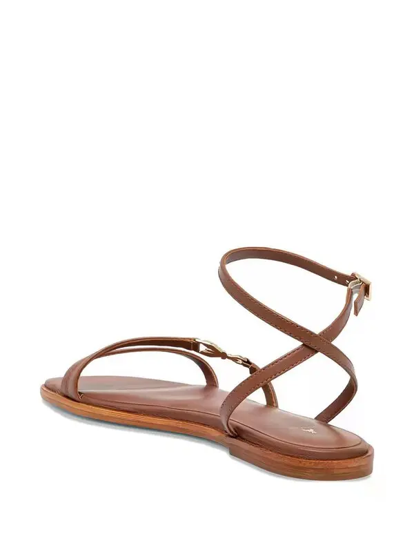 Patrizia Pepe Buckled Flat Sandals - Brown