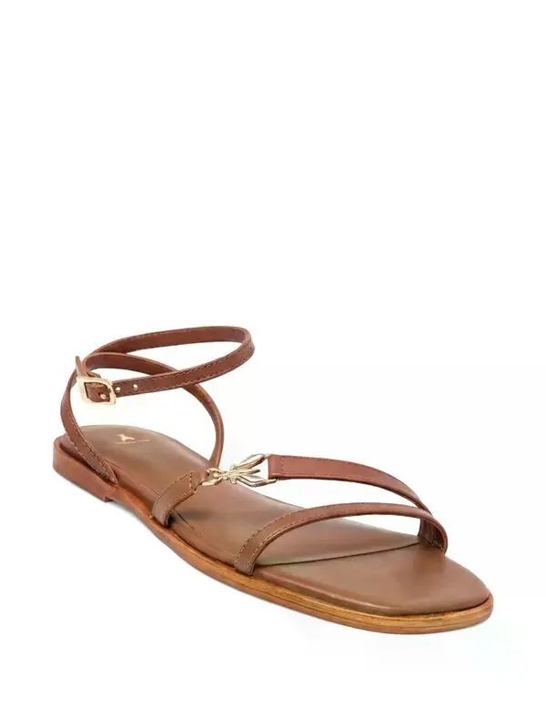 Patrizia Pepe Buckled Flat Sandals - Brown