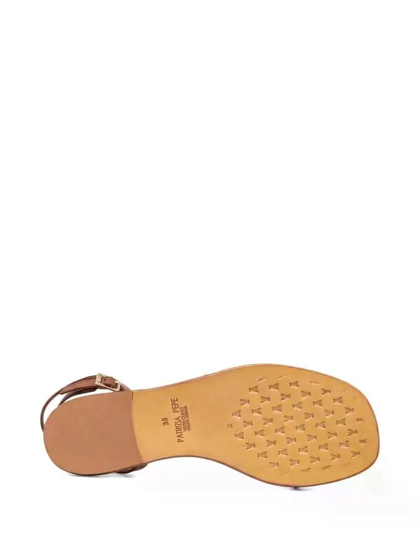 Patrizia Pepe Buckled Flat Sandals - Brown