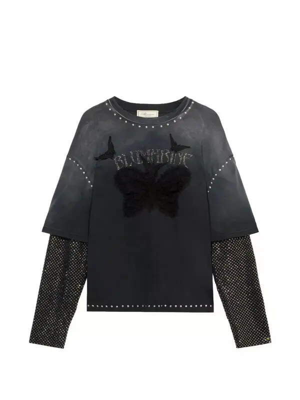 Blumarine Butterfly-print T-shirt - Grey