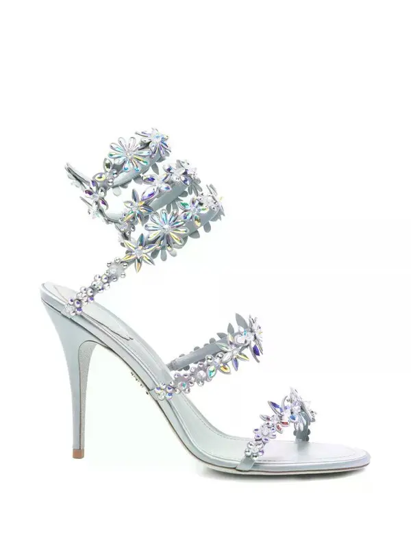 Rene Caovilla Eva Embellished Heeled Sandals - Blue