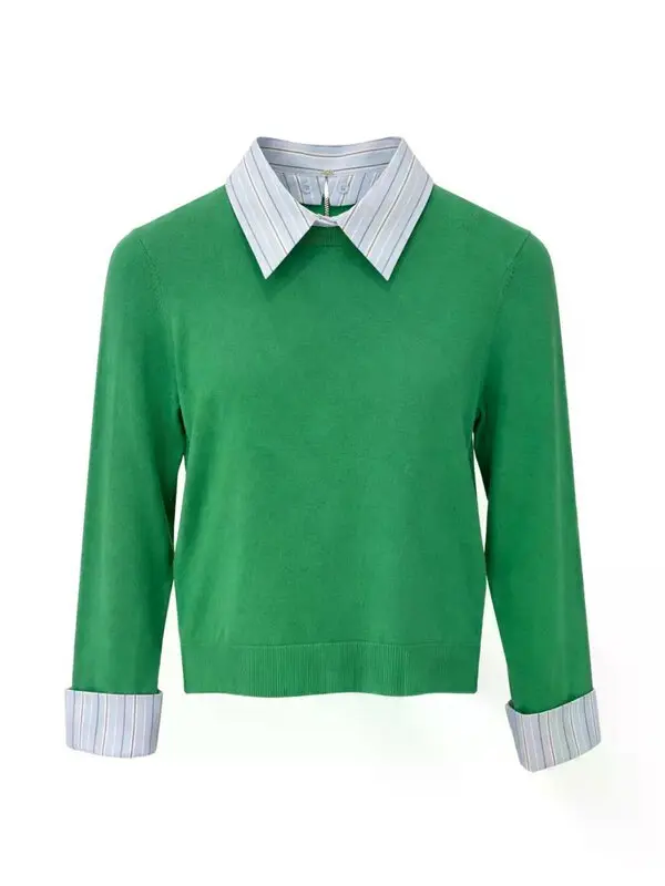 Alice + Olivia Porla Collared Sweater - Green