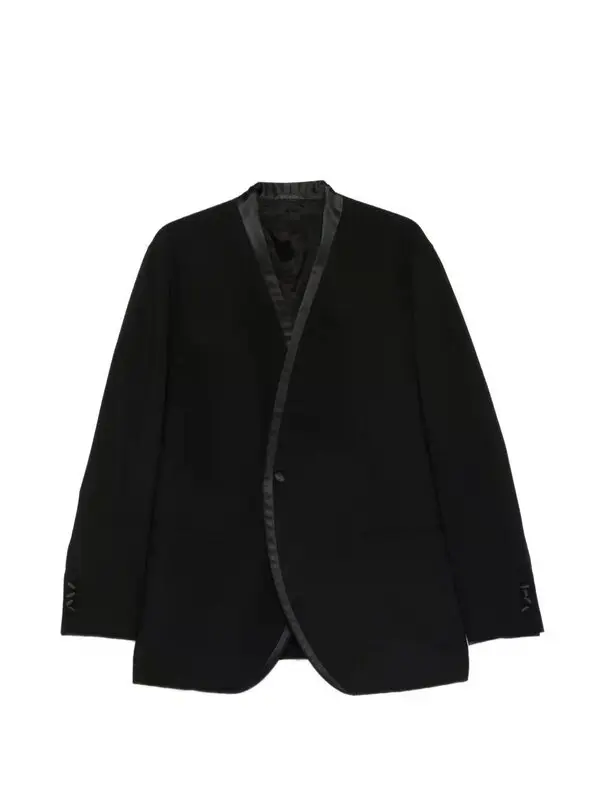 Giorgio Armani Buttoned Tailored Jacket - Black