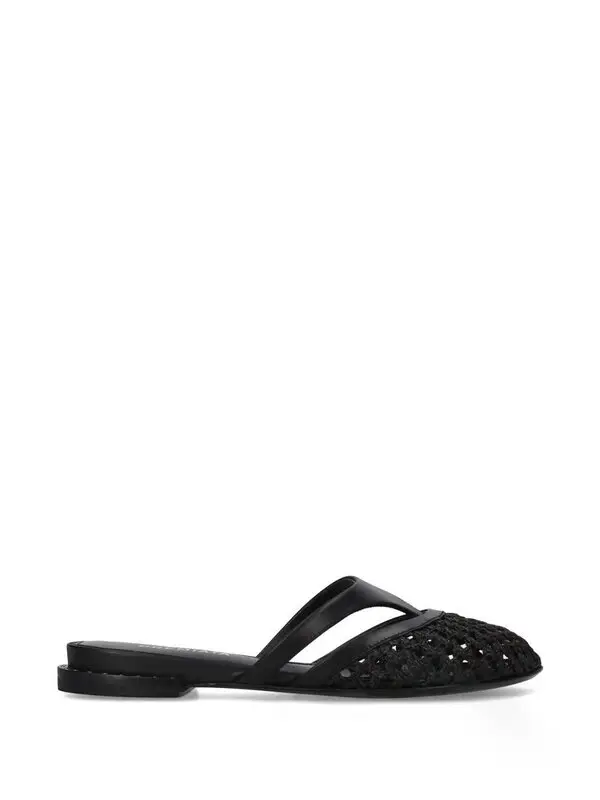 Premiata Woven Studded Flat Mules - Black