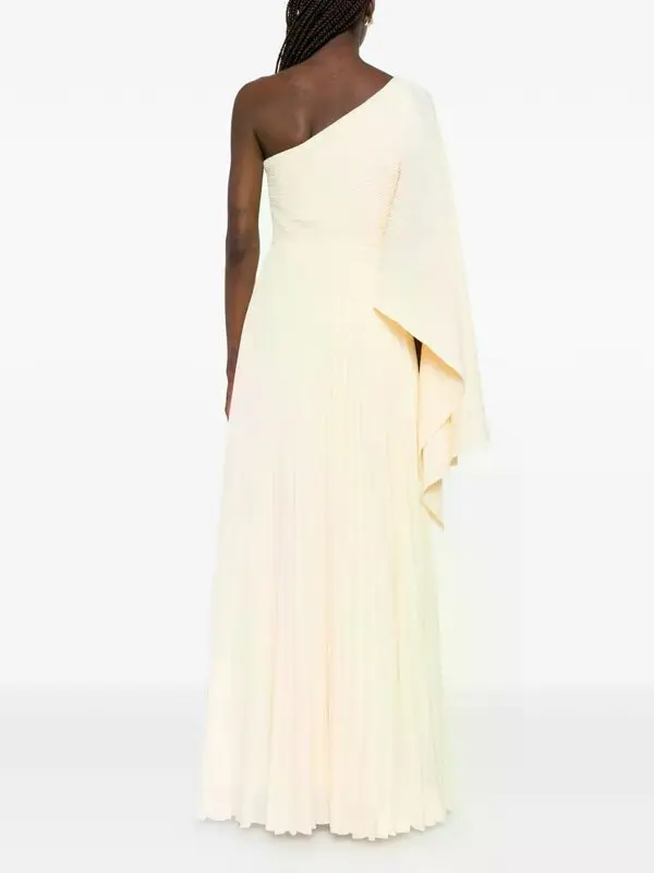 Solace London Maci Pleated One-shoulder Maxi Dress - Yellow