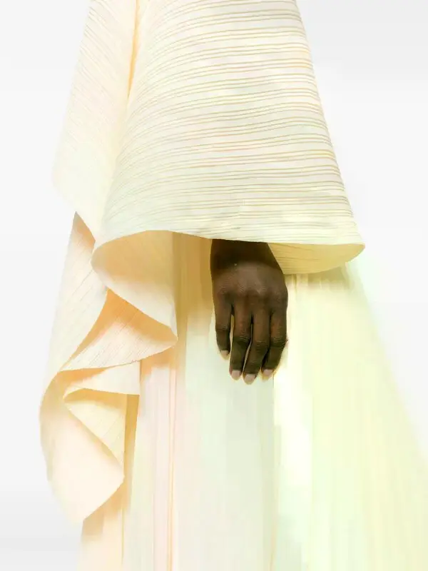 Solace London Maci Pleated One-shoulder Maxi Dress - Yellow