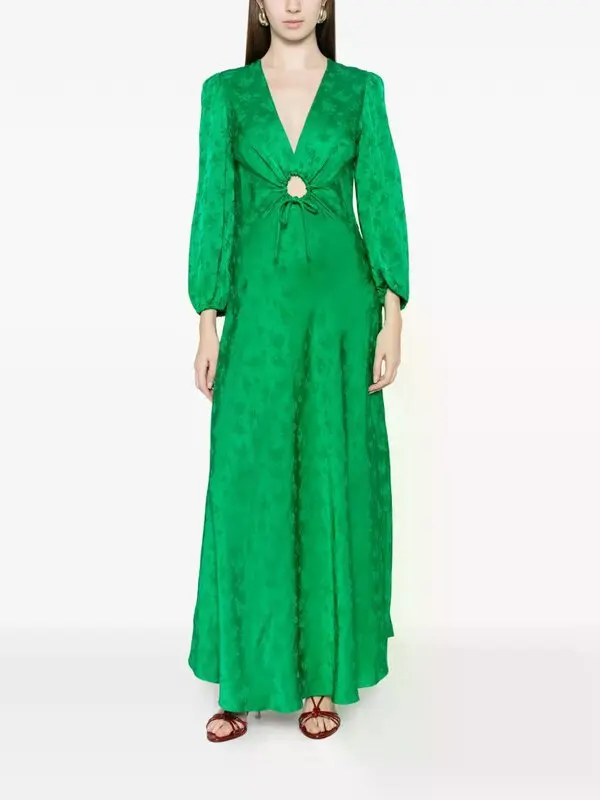 Sandro Floral Jacquard Cut-out Maxi Dress