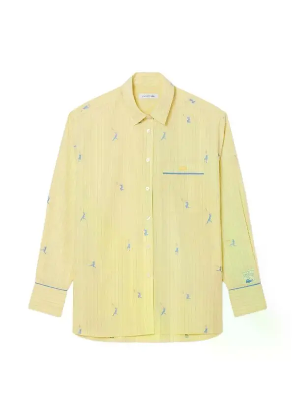 Lacoste Stripe Patch Long-sleeve Shirt - Yellow