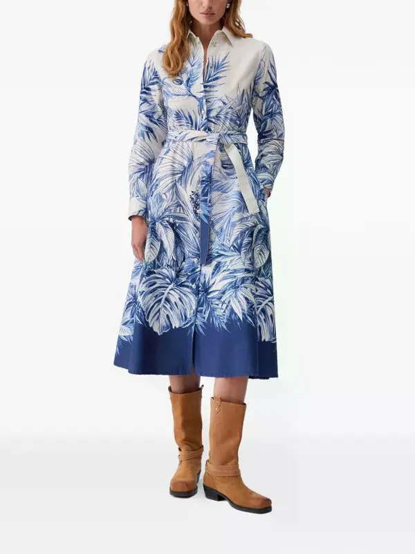 Liu Jo Floral-print Midi Shirt Dress - Blue