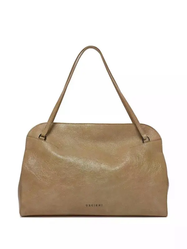 ORTIGNI Lido Leather Tote Bag With Shoulder Straps - Neutrals
